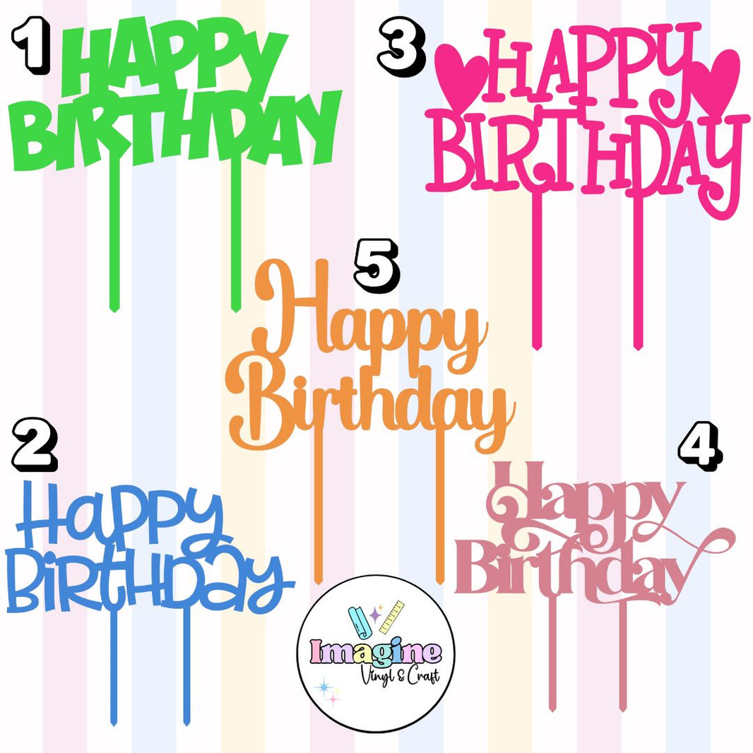 Cake & Cup Toppers | Unique Acrylic Designs at Imagine Vinyl – Imagine ...