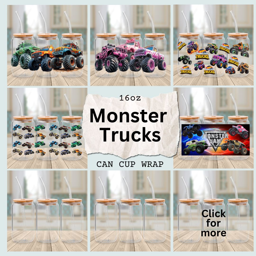 Monster trucks - 16oz UV DTF Wrap – Imagine Vinyl
